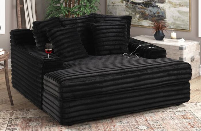 Onyx Black large chaise lounge 4500